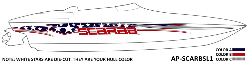 AP-SCARBSL01 - Scarab 3 Color Vinyl Boat Graphics Kit – Raceline Digital
