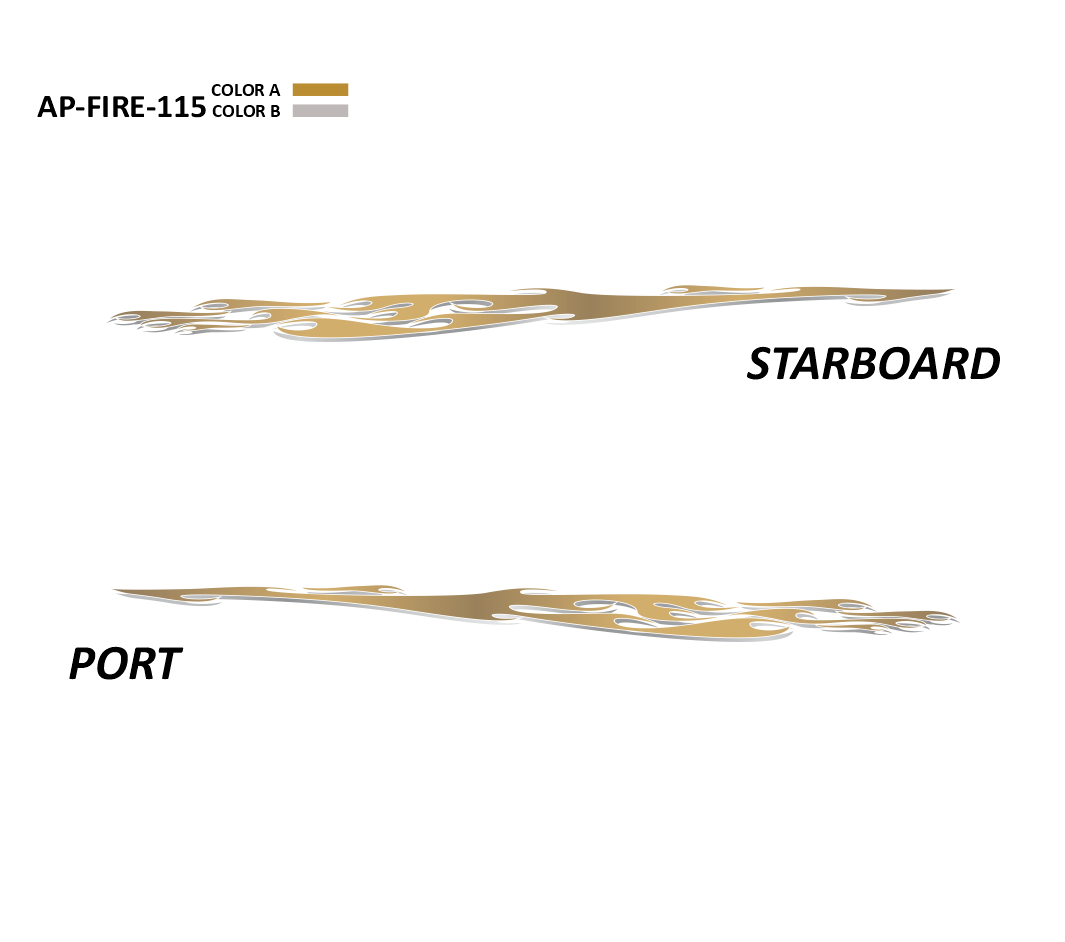 AP-FIRE-115 - Firestorm Series 2 Color Vinyl Boat Graphics Kit ...