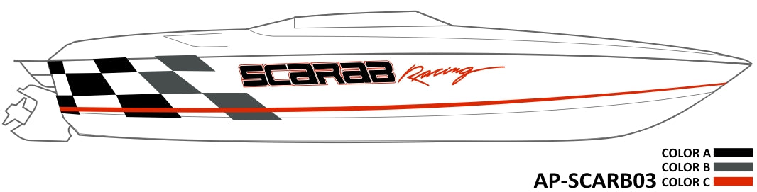 AP-SCARB03 - Scarab 3 Color Vinyl Boat Graphics Kit – Raceline Digital